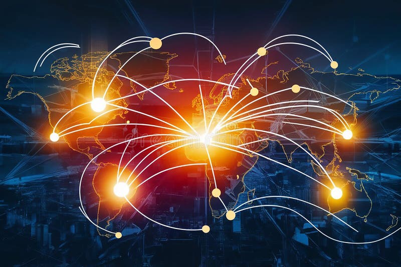 Business Global Internet Connection Application Technology and Digital ...