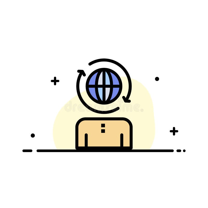 Business, Global, Management, Modern Business Flat Line Filled Icon ...