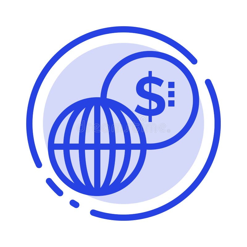 Business, Global, Markets, Modern Blue Dotted Line Line Icon Stock ...