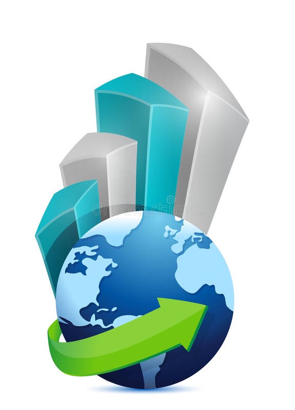 Business Globe Graph Illustration Design Stock Illustration ...