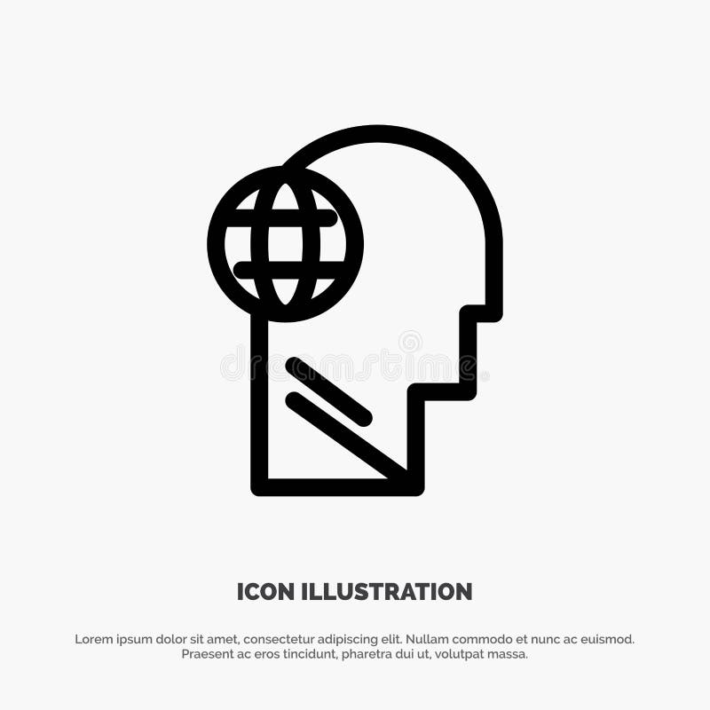 Business, Globe, Head, Mind, Think Line Icon Vector Stock Vector ...