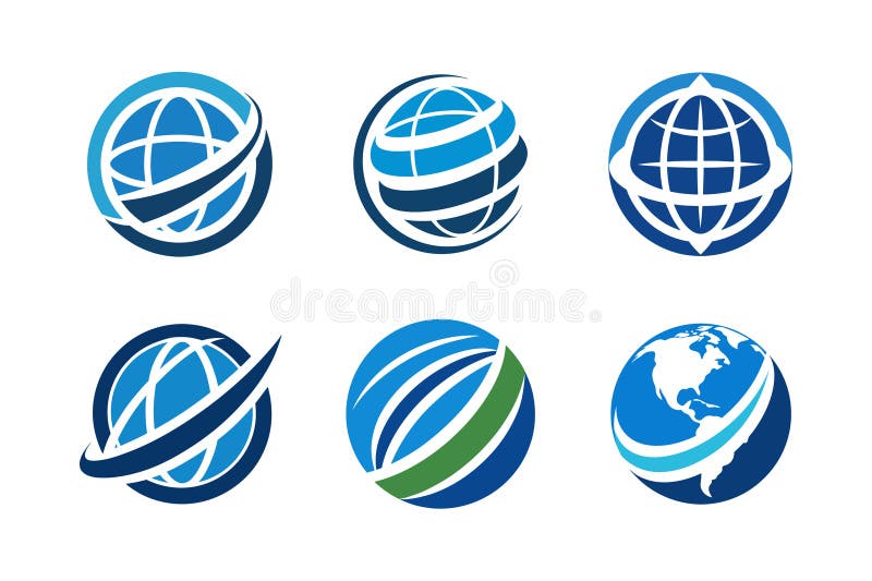 Business Globe Logo Vector Art Illustration Bundle Stock Illustration ...