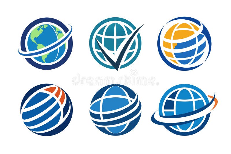 Business Globe Logo Vector Art Illustration Bundle Stock Vector ...