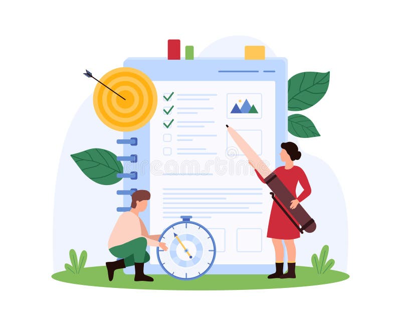 Business Goal Planning, Control Steps in To Do List by Tiny People with ...