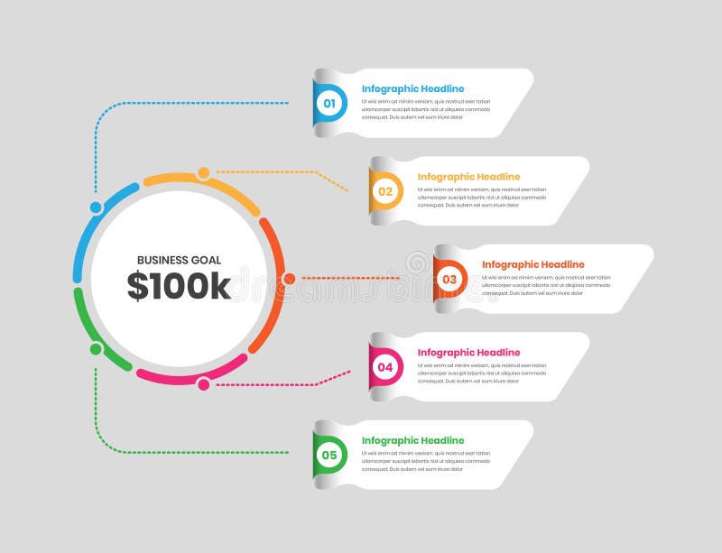 Business Goal Presentation Five Point Strategy Overview Infographic ...