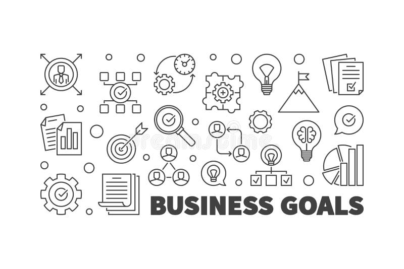 Business Goals Banner. Vector Outline Illustration Stock Vector ...