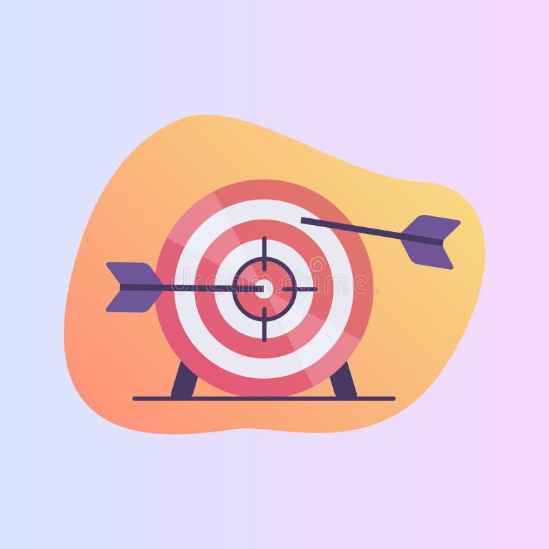 Business Goals and Target Icon with Modern Color Full and Fluid Shape ...