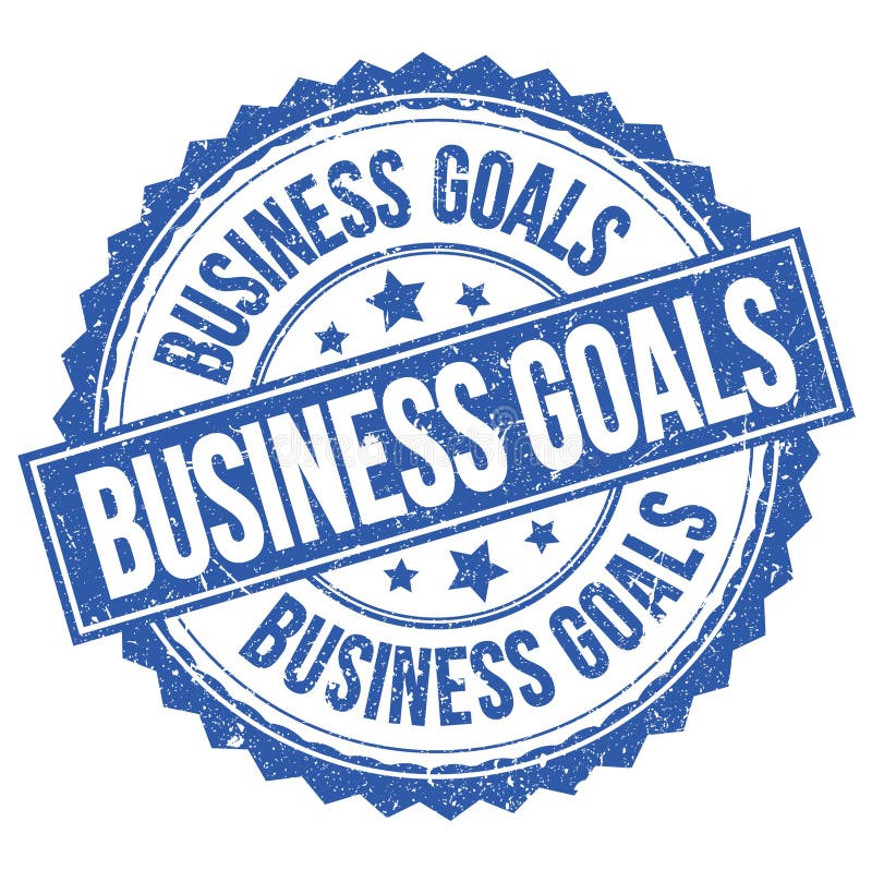 BUSINESS GOALS Text on Blue Round Stamp Sign Stock Illustration ...