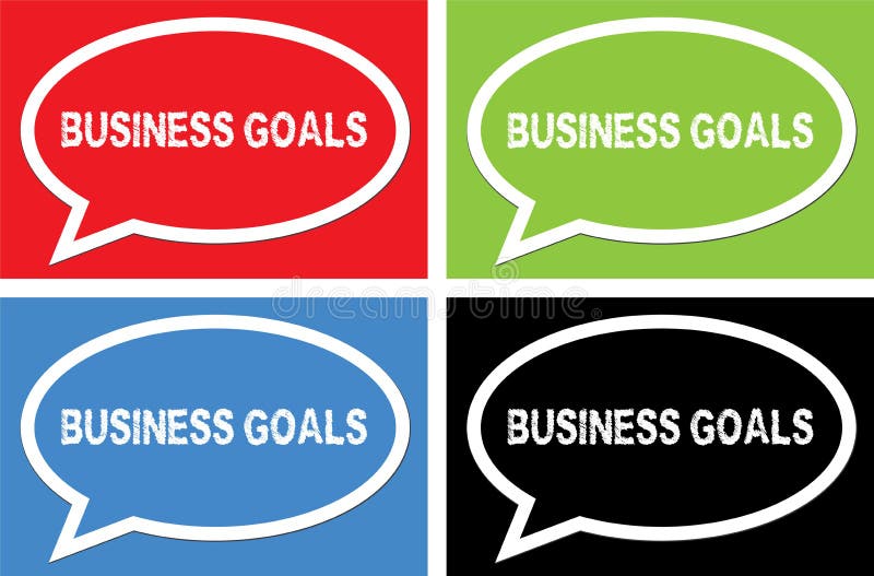 BUSINESS GOALS Text, on Ellipse Speech Bubble Sign. Stock Illustration ...