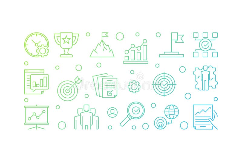 Business Goals Vector Modern Outline Illustration or Banner Stock ...