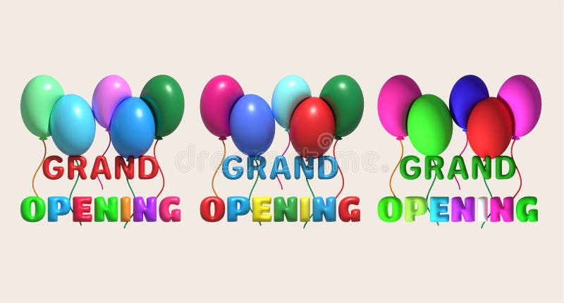 Business Grand Opening Hours Icon Shop E-commerce Illustration 3d Stock ...