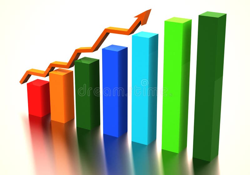 Booming Bar Graph on America Stock Illustration - Illustration of ...