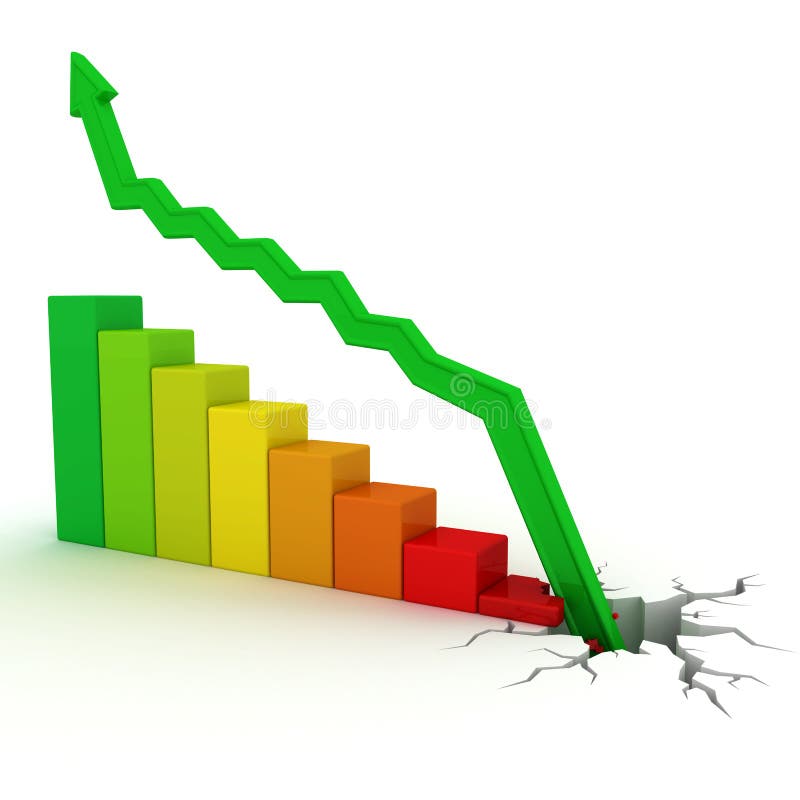 Business Graph with Green Rising Arrow Stock Illustration ...