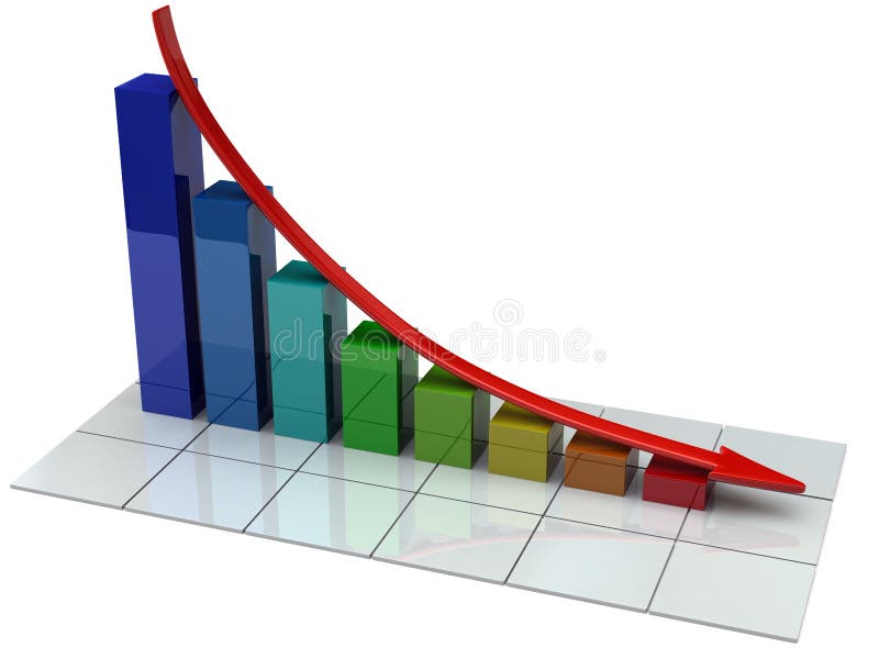 3d Graphs Showing Rise and Fall Stock Vector - Illustration of fund ...