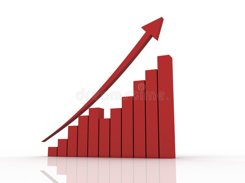 Success Business Growth Bar Graph with Arrow Stock Illustration ...