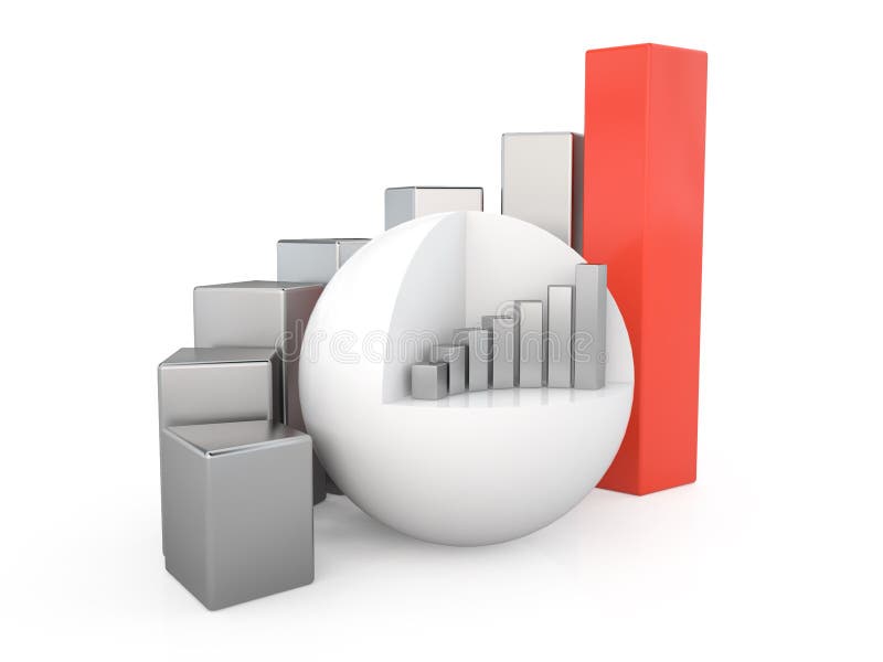 Business graph, 3D stock illustration. Illustration of globe - 38201954