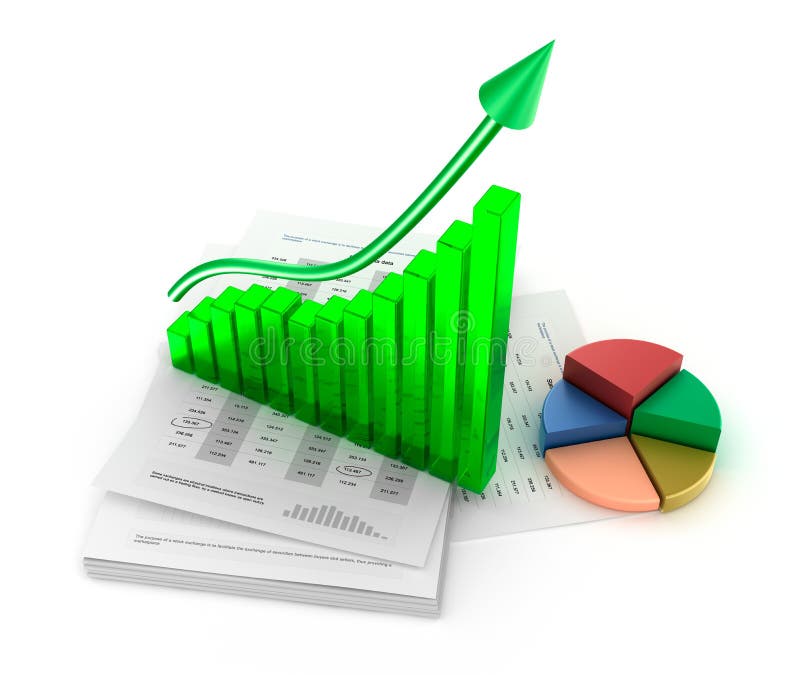 Business Analysis. Charts and Growth Graph Stock Illustration ...