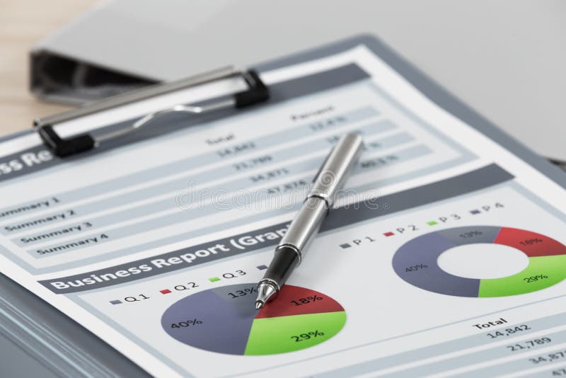 Business Graph Analysis Report Stock Image - Image of ballpoint ...