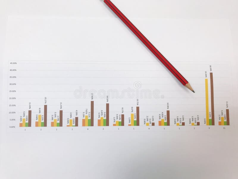 Business Graph Analysis on the White Paper Concept Stock Photo - Image ...