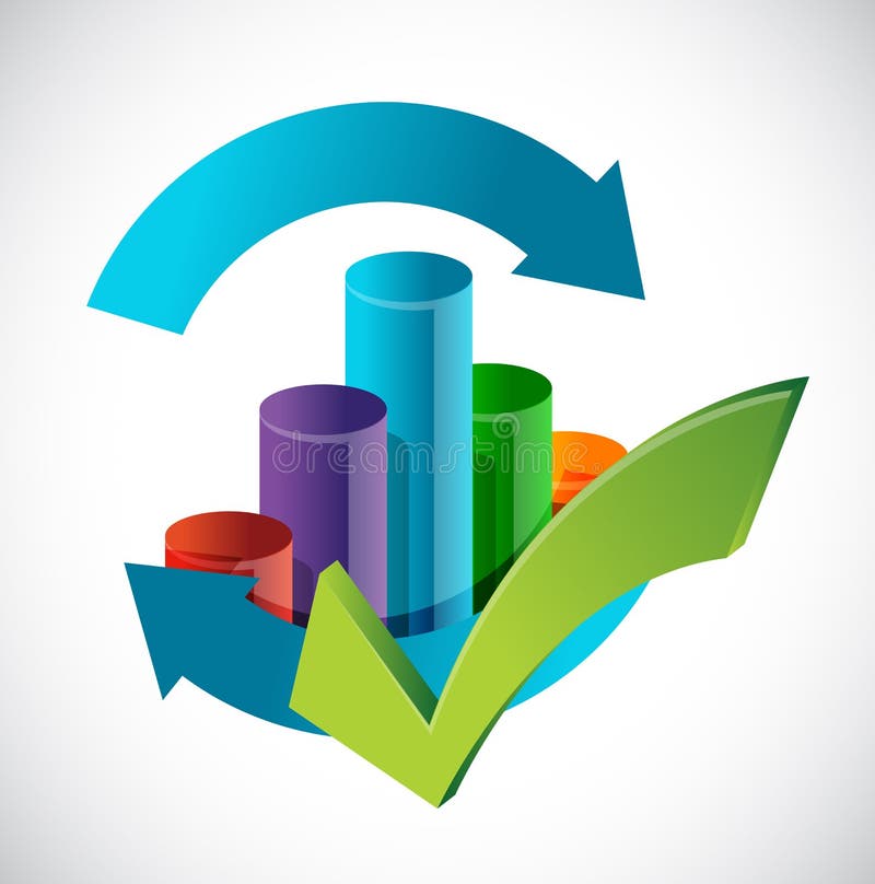 Business Graph and Approval Sign Concept Stock Illustration ...