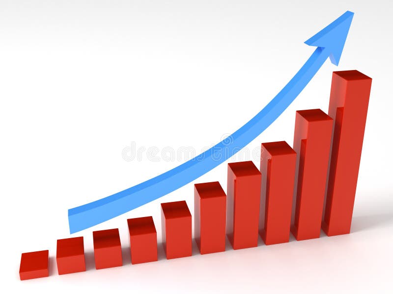 Business Graph with Arrow Showing Profits and Gain Stock Illustration ...