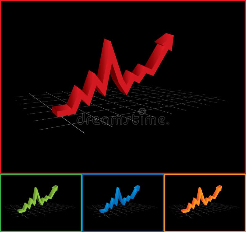 Business Graph with Going Up Green Arrow Stock Illustration ...