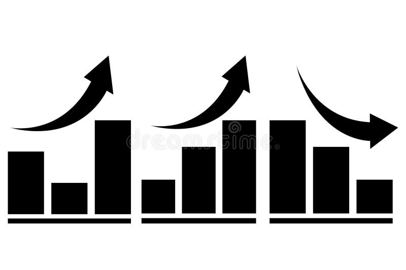 Business graph with arrows stock illustration. Illustration of ...