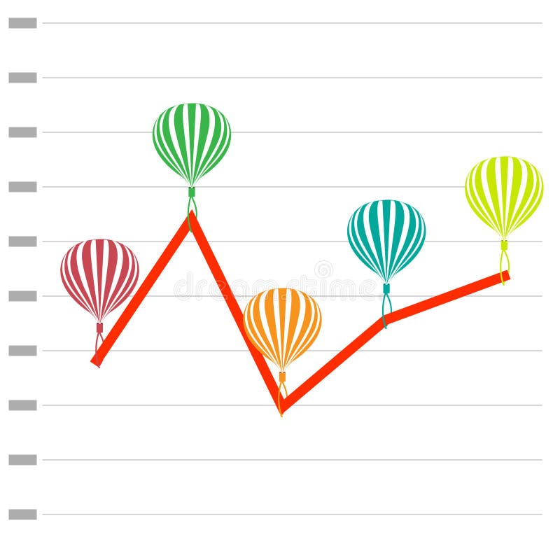 Business Graph with Balloon Stock Vector - Illustration of page, design ...