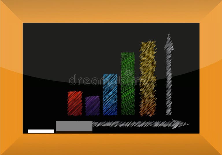 Business Graph on a Blackboard Illustration Stock Vector - Illustration ...