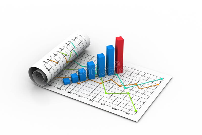 Business graph with chart stock illustration. Illustration of concept ...