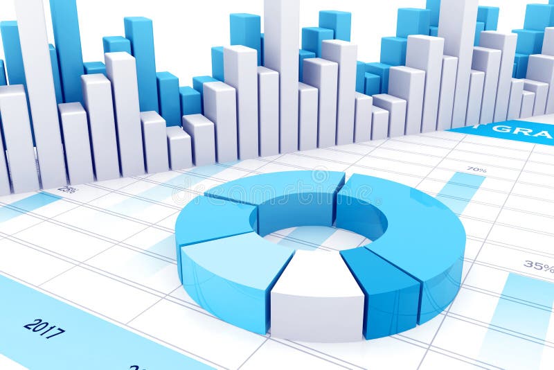 Business graph and chart stock illustration. Illustration of economical ...