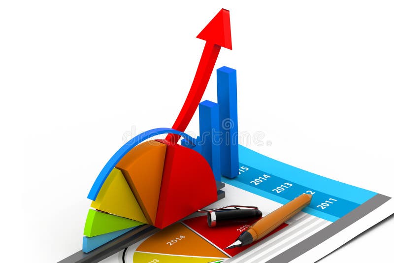 Business graph and chart stock illustration. Illustration of increase ...