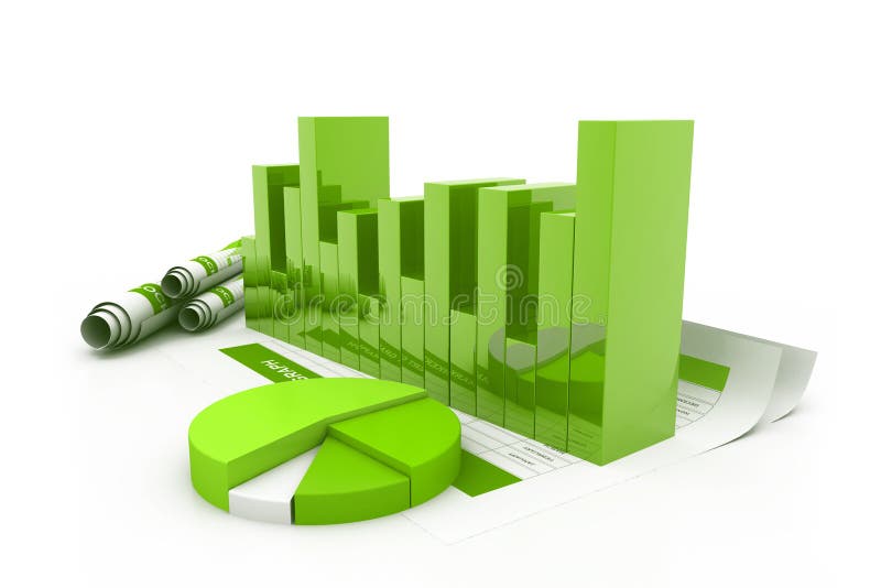 Business graph with chart stock illustration. Illustration of business ...