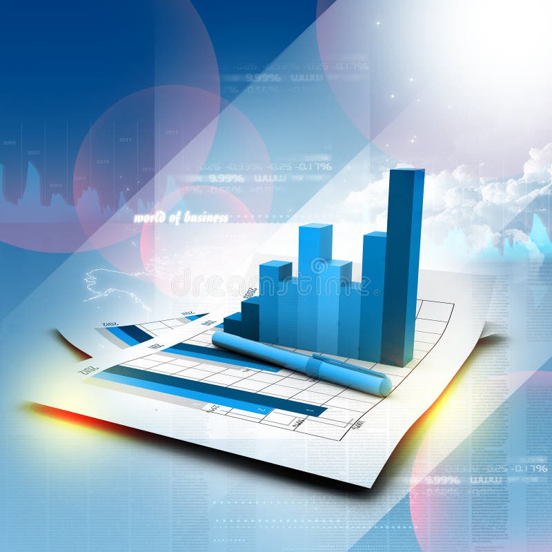 Business graph on chart stock illustration. Illustration of competition ...