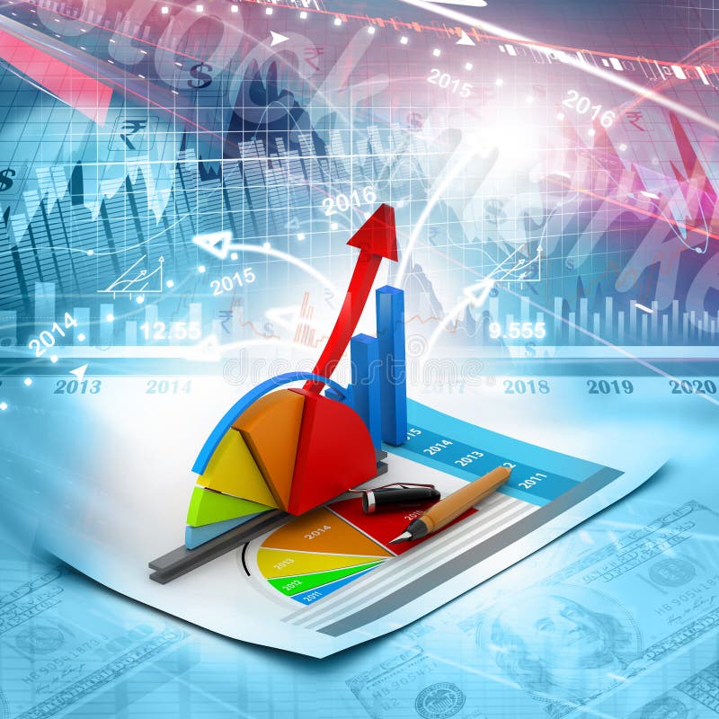 Business graph and chart stock illustration. Illustration of graphic ...