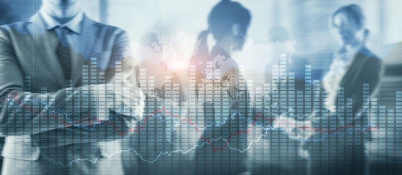 Business Graph Chart. Virtual Screen with Stock Market Changes Stock ...