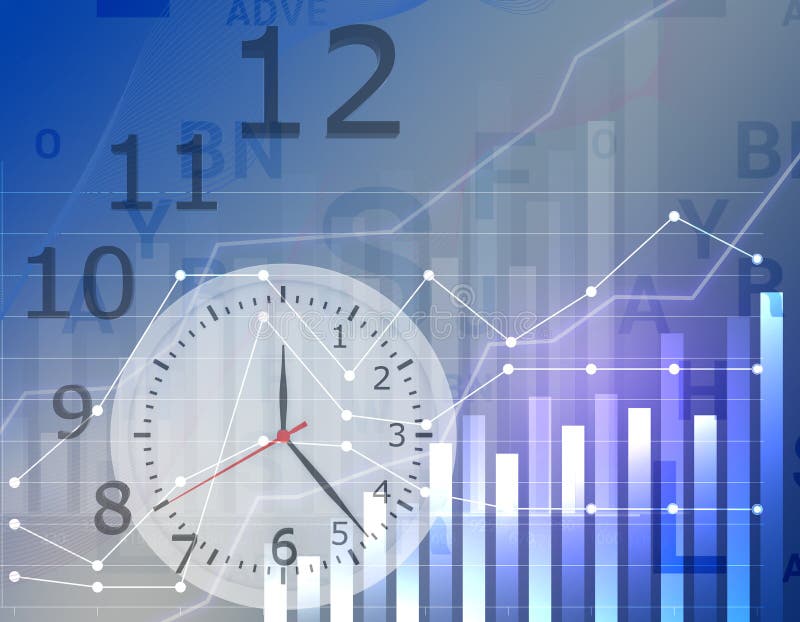 Business graph clock time stock illustration. Illustration of design ...