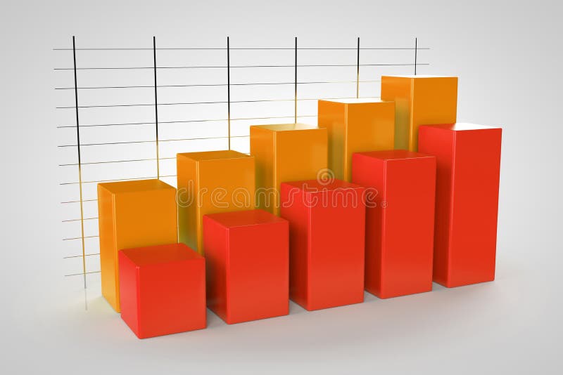 Business Graph 3d Model on White Background Stock Illustration ...