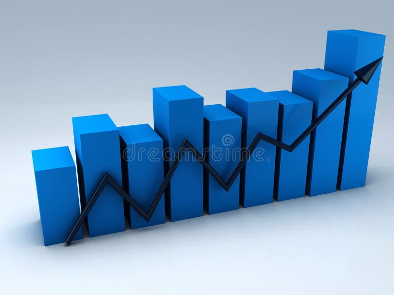Business graph, 3d render stock illustration. Illustration of answer ...