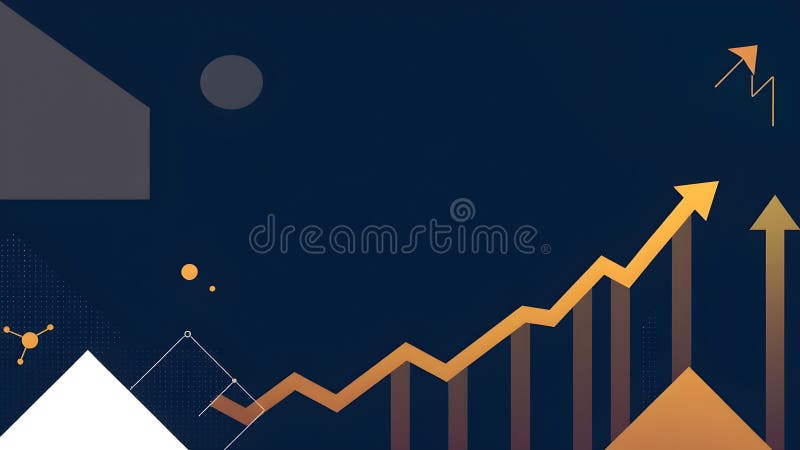 Business Graph on Dark Blue Background. Vector Illustration for Your ...