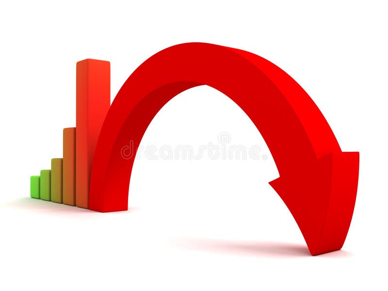 Business Graph Decline Arrow Down Crisis Concept Stock Illustration ...