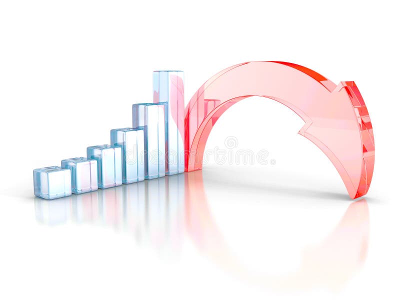 Business Decline Chart Graph with Falling Arrow Stock Image - Image of ...