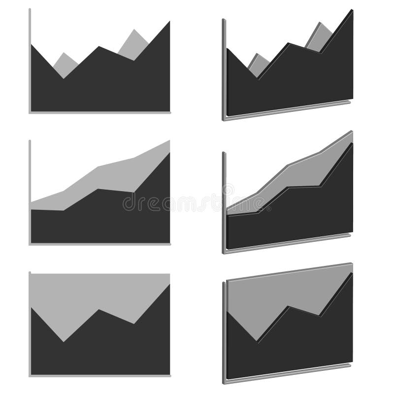 Business Graph Diagram Chart Icon Set for Design Presentation in , Area ...