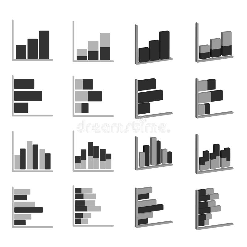 Business Graph Diagram Chart Icon Set for Design Presentation in , Mono ...