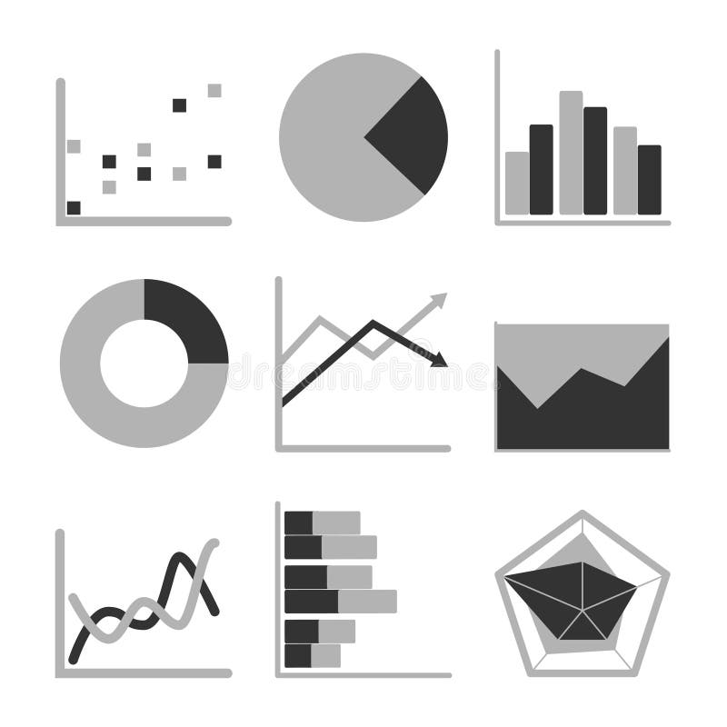 Business Graph Diagram Chart Icon Set for Design Presentation in , Mono ...