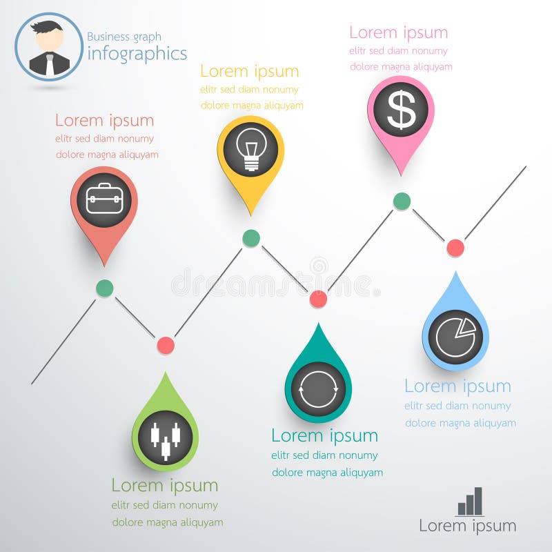 Business Graph Diagram Infographics Idea. Mark Point Up Down Stock ...