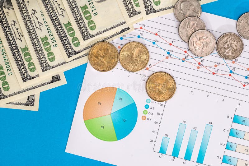 Business Graph with Dollar Bills Stock Photo - Image of retirement ...
