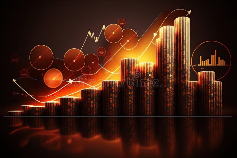 Business Graph Finance Chart Diagram on Economy. Generative AI Stock ...
