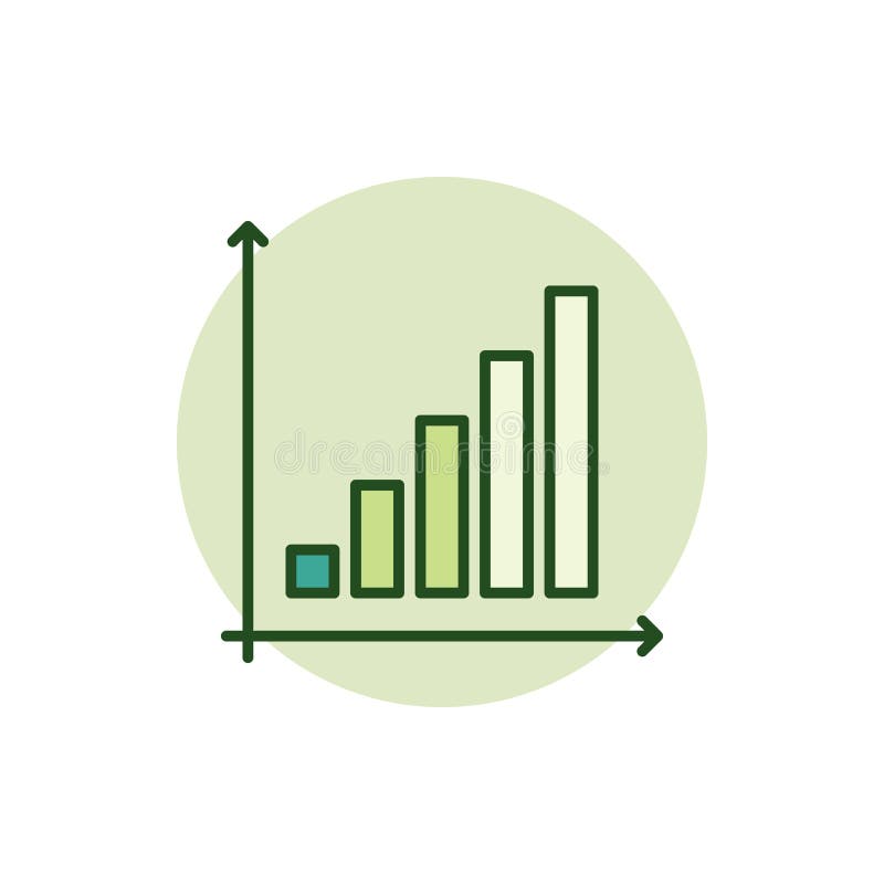 Business graph green icon stock vector. Illustration of design - 80207706