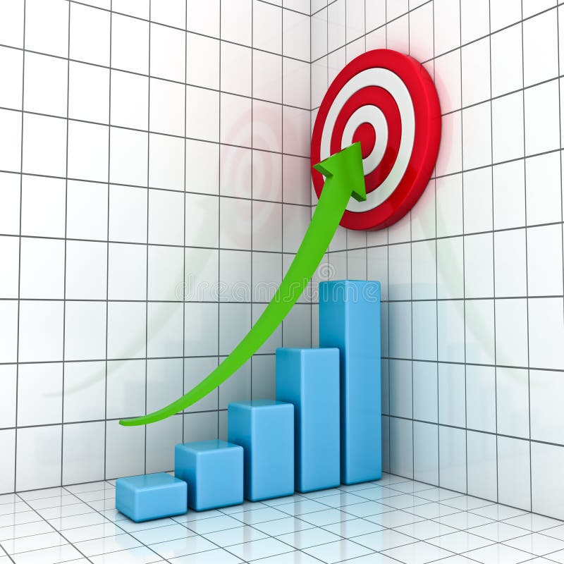 Business Graph with Green Rising Arrow Stock Illustration ...